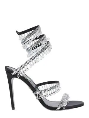 Rene Caovilla Crystal-Embellished Stiletto Sandals Black