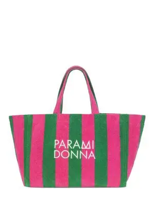 PARAMIDONNA Striped Tote Bag - Pink