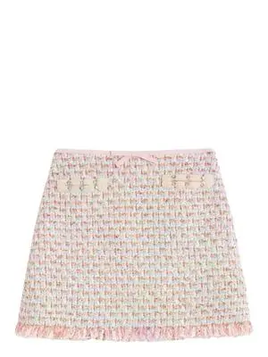 Valentino Garavani Ribbon Tweed Mini Skirt - Pink