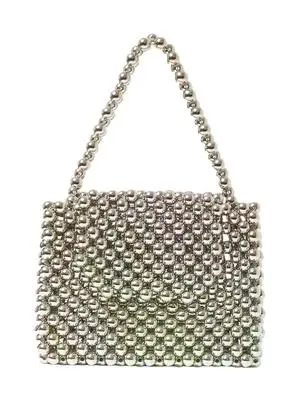0711 TBILISI Ani Beaded Tote Bag - Silver