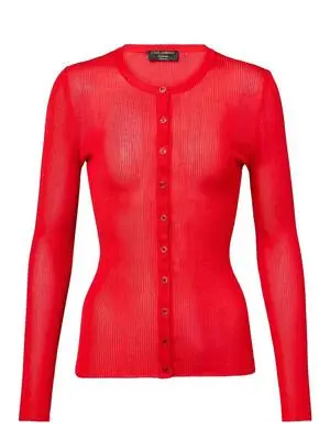 Dolce & Gabbana Ribbed Knit Button-front Cardigan - Red