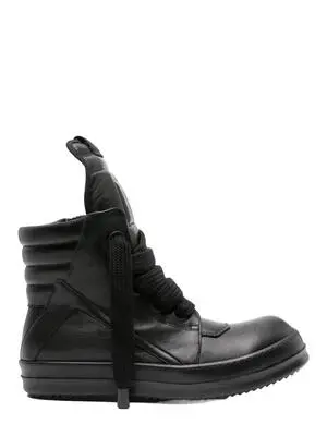 Rick Owens Geobasket High-top Leather Sneakers - Black