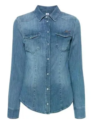 LIU JO LIU JO Logo Appliqué Denim Shirt