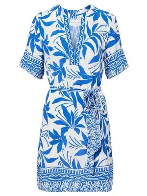 Velvet By Graham & Spencer Vanessa Printed Shirt Dress - Blue