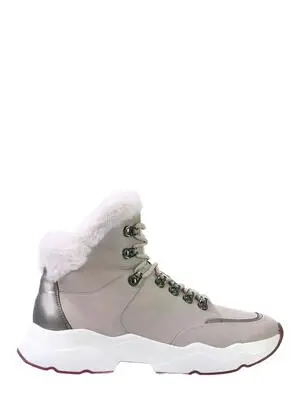 HOGL Lace Up Faux Fur Trimmed Boots - Neutrals