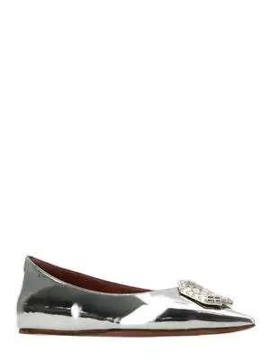Amina Muaddi Camelia Ballet Flats - Silver