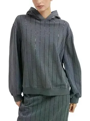 Brunello Cucinelli Sequin Embellished Hoodie - Grey