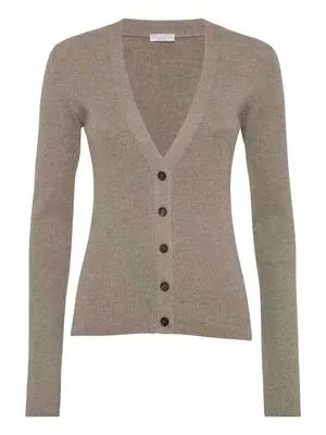 Brunello Cucinelli V-neck Cardigan - Brown