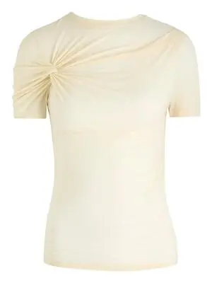 AGOLDE Lissa Twisted Stretch-jersey T-shirt - Ecru