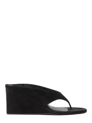 Alaïa Tong Suede Wedge Sandals - Black