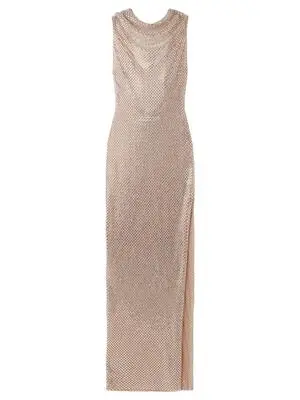 SELF-PORTRAIT Embellished Mesh Gown - Neutrals