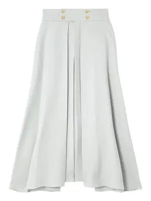 Loro Piana Petra Pleated Midi Skirt - Blue