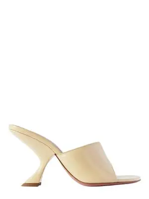 Amina Muaddi Patent Leather Mules - Neutrals