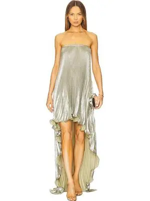 L'IDEE Feminite Pleated Dress - Sage