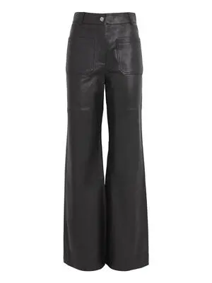 Victoria Beckham Alina Leather Wide-leg Trousers - Black