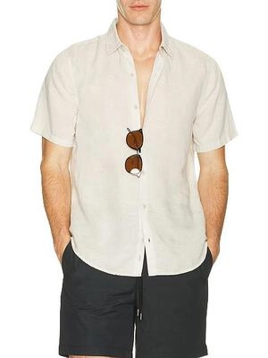 Onia Jack Air Linen Shirt Stone