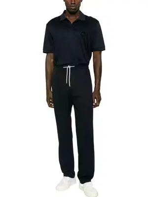 Giorgio Armani Logo-embossed Polo Shirt - Blue