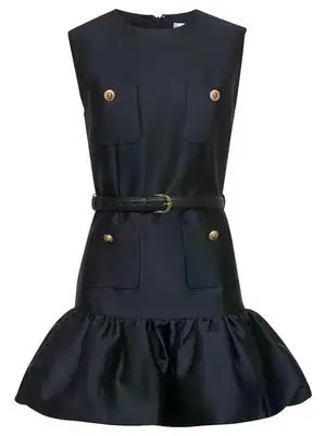 SELF-PORTRAIT Taffeta Sleeveless Dress - Blue