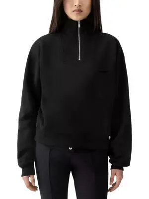 Jacquemus Zip-neck Cotton Fleece Sweater - Black
