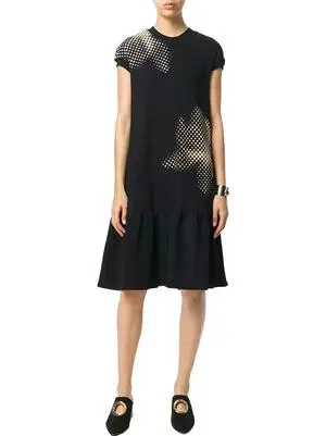 IOANA CIOLACU Cotton Blend T-shirt Drop Waist Dress - Black