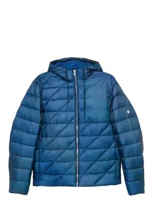 BOSS Padded Quilted Jacket With Drawstring Hood - Blue