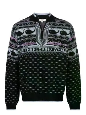 PHIPPS Save The Whales" Recycled Cashmere Jumper - Black