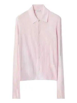 Burberry Ribbed Knit Cardigan - Pink