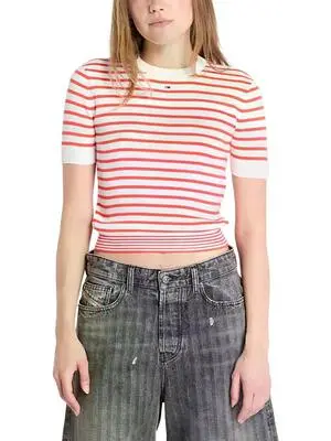 Tommy Hilfiger Striped Crewneck T-shirt - Red