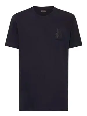 BILLIONAIRE Logo-embroidered T-shirt - Blue