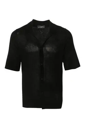 BALLANTYNE Fine-knit Short-sleeved Shirt - Black
