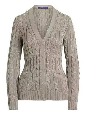 Ralph Lauren Cable-knit V-neck Cardigan - Grey