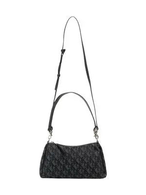 Calvin Klein Monogram Pattern Shoulder Bag - Black