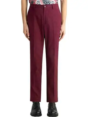 Etro Patterned Jacquard Straight-leg Trousers - Red
