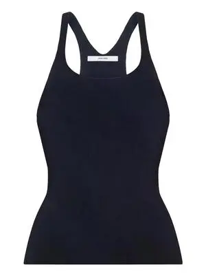 Adam Lippes Scoop Neck Racerback Tank - Black