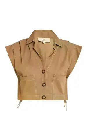 JBQ Preen Button-up Cropped Shirt