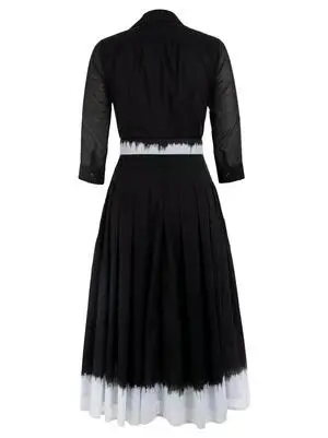 Samantha Sung Audrey Button-up Pleated Dress - Black