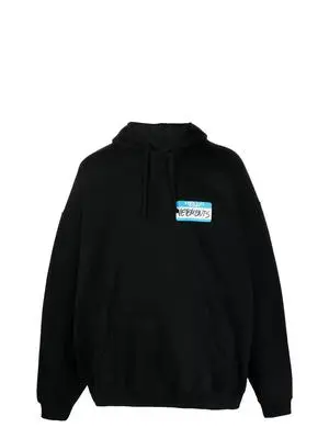 Vetements Name-tag Printed Hoodie - Black