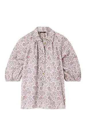 Loro Piana Olivia' Oversized Printed Linen Shirt - Multi