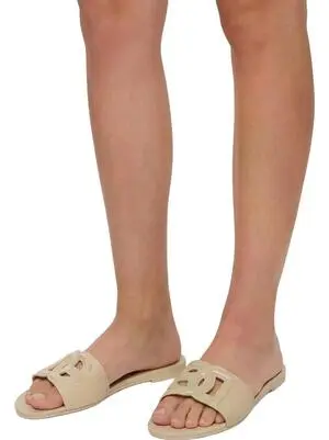 Dolce & Gabbana Dolce & Gabbana Rubber Beachwear Slides Neutrals
