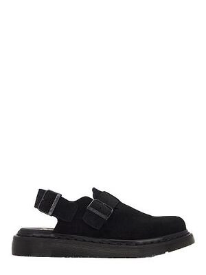 Dr. Martens Jorge Suede Clogs With Buckle Detail - Black