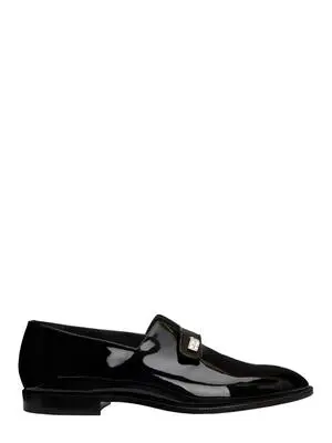 GIUSEPPE ZANOTTI Marty Patent Leather Loafers With Crystal Embellishment - Black