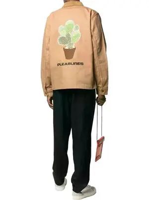 PLEASURES Graphic-print Button-up Jacket - Neutrals