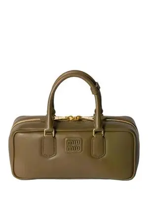 Miu Miu Miu Miu Arcadie Leather Top Handle Bag Green