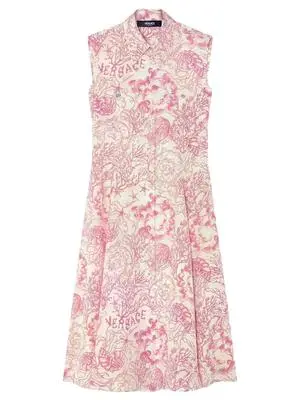 VERSACE Underwater Barocco Midi Shirt Dress