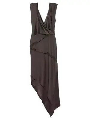 Attico Twist-detailing Asymmetrical Midi Dress - Brown