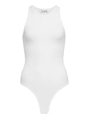 Alaïa Ribbed Cotton-blend Tank Bodysuit - Off-white
