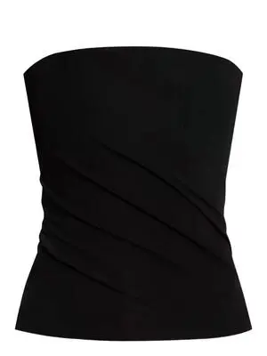 Versace Sleeveless Top With Gathered Detailing - Black