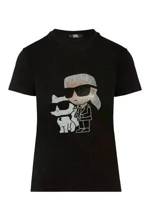 Karl Lagerfeld Ikonik Rhinestone T-shirt - Black