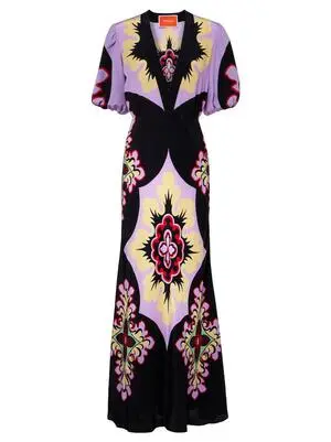 La DoubleJ La DoubleJ Marlene Silk Crepe De Chine Maxi Dress Multicoloured