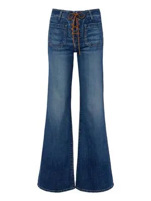 NILI LOTAN Florence Mid-rise Flared Jeans In Classic Wash - Blue